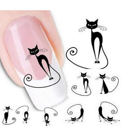 6Sheets(120PCS) Cartoon Cat Design Nail Art Stickers- Nail Vinyls ...