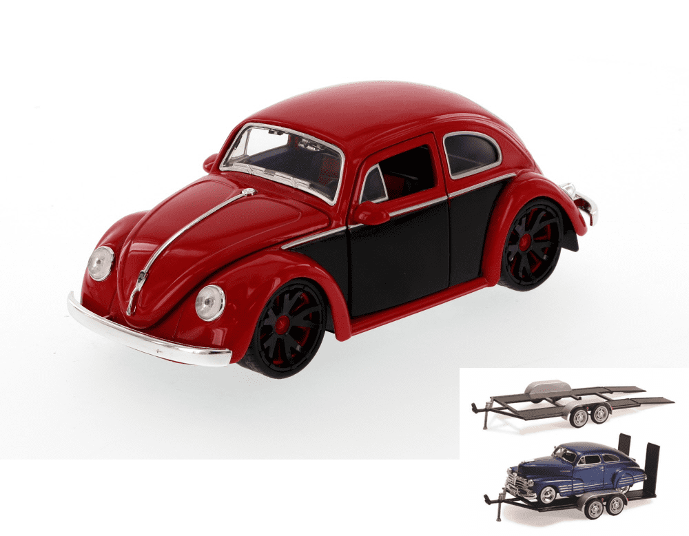 Diecast Car & Trailer Package - 1959 Volkswagen Beetle, Red/Black ...