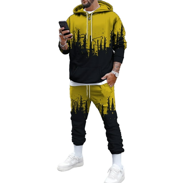 Frontwalk Mens Sweat Suit Set Tracksuit Jogging 2 Piece Athletic Outfit ...