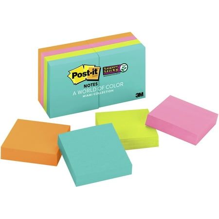 Post-It Super Sticky Notes 2"X2" 8/Pkg-Miami W/90 Sheets | Walmart Canada