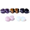 2 Pcs Stone Ear Gauges Earrings Heart-shaped Ear Gauges Plugs Jewelry ...