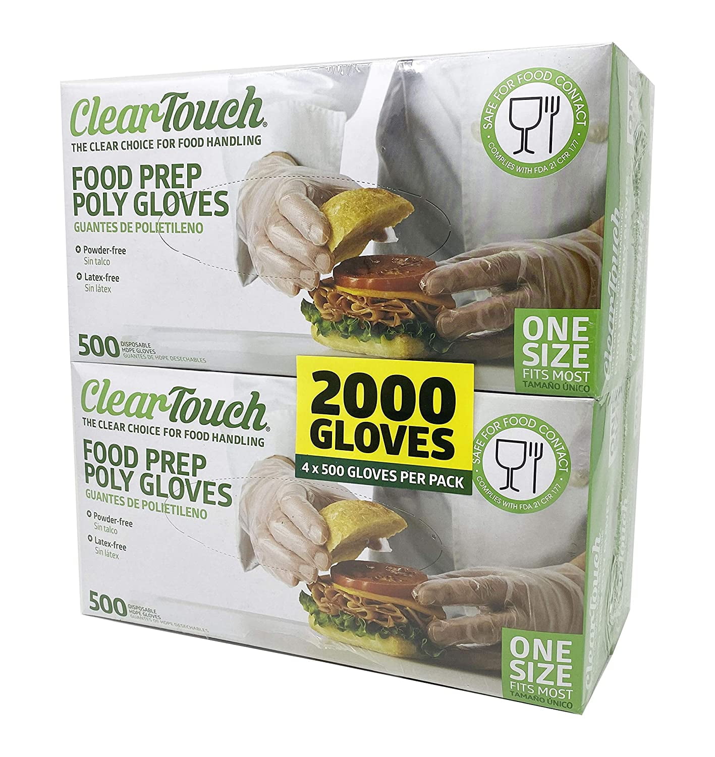 Medline Clear Touch Food Prep Poly Gloves, Latex and Powder Free, One ...