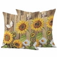 Farmhouse Sunflowers Outdoor Waterproof Throw Pillow Covers 16x16 Set ...