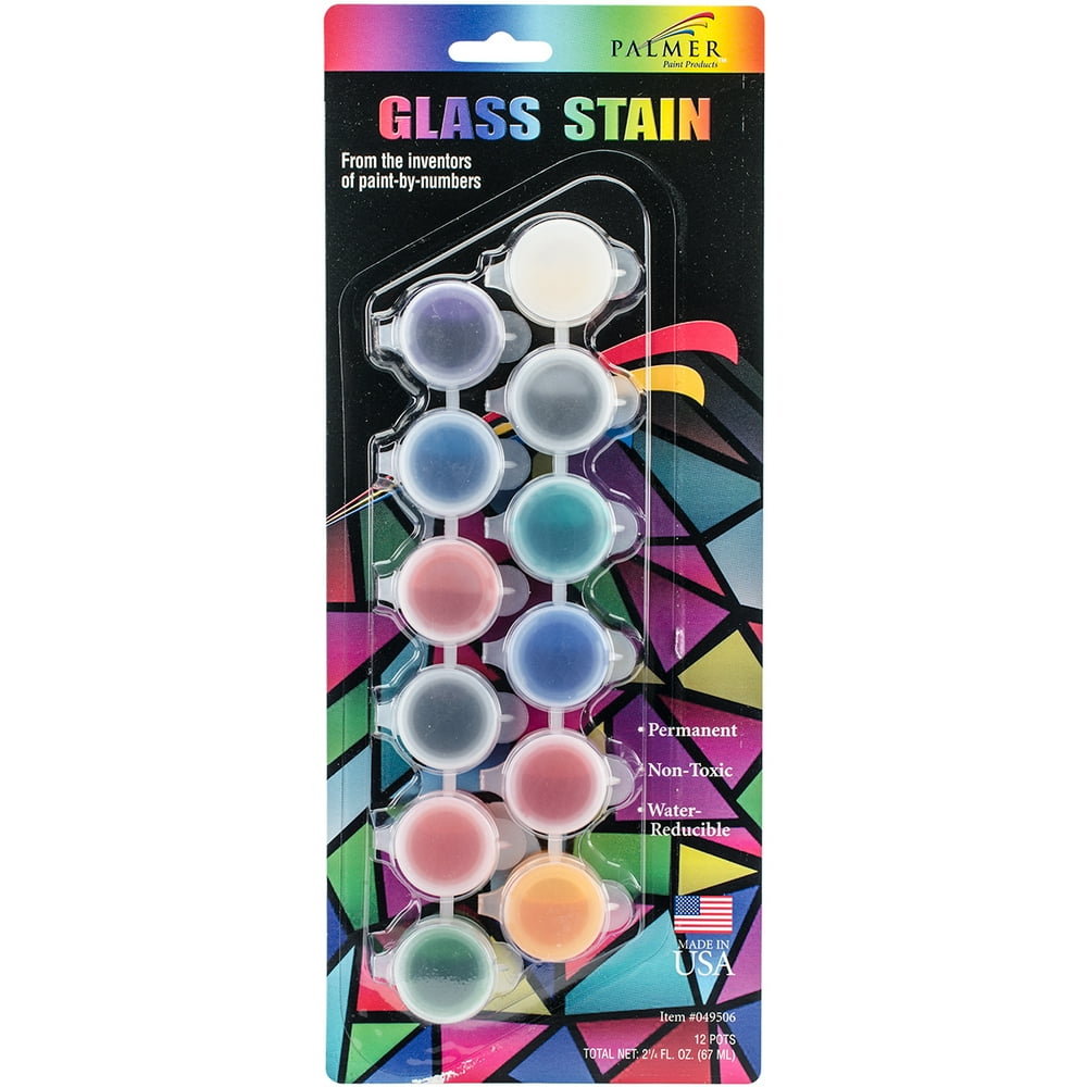 Glass Stain Paint Pots 12/Pkg- - Walmart.com - Walmart.com