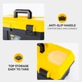 18 Inch Tool Box with Lock, 2-Layer Heavy-Duty Organizer with Removable ...