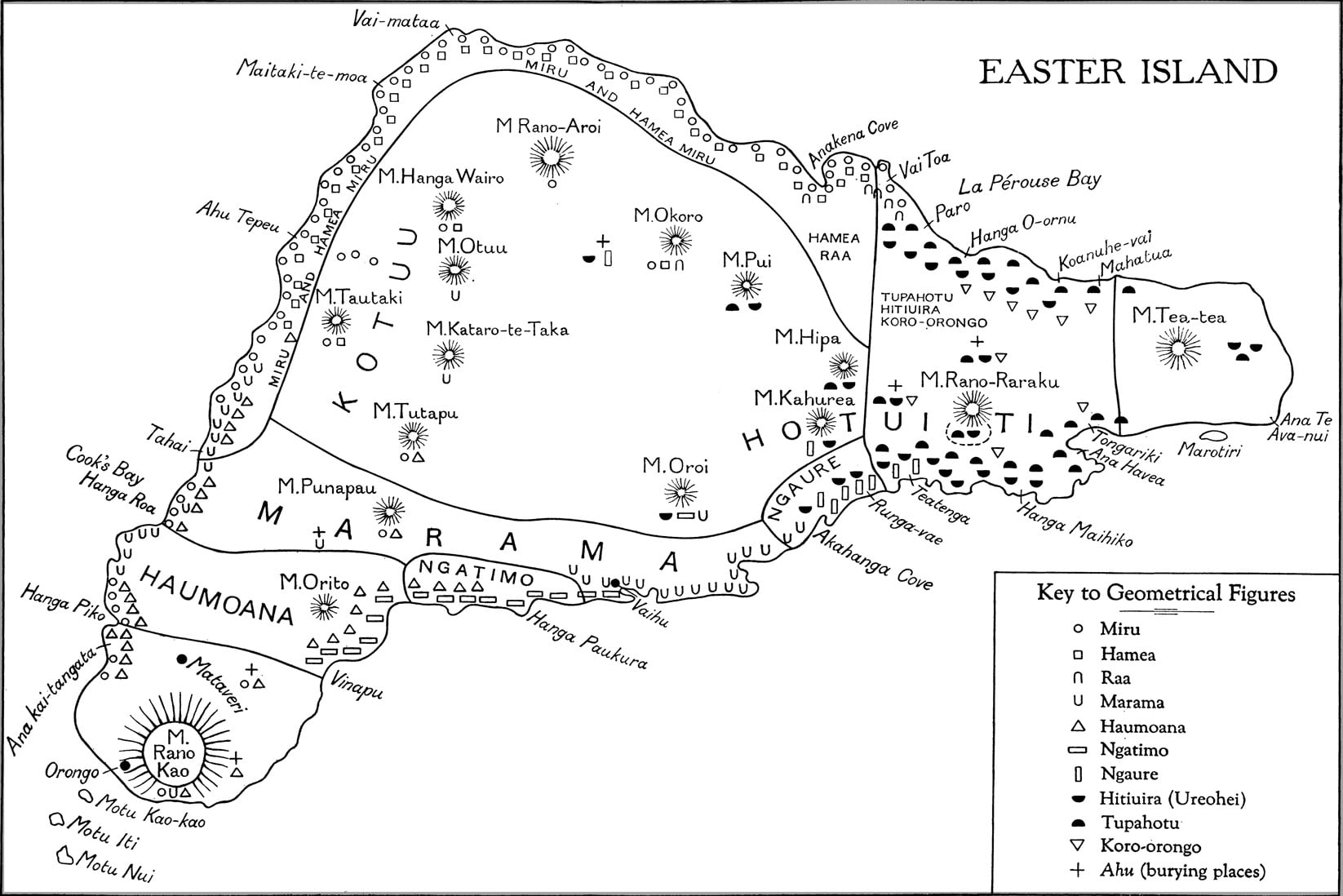 24"x36" Gallery Poster, map of easter island 1924 - Walmart.com