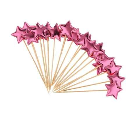 Cupcake toppers, cake topper - 20pcs - star pattern - PU leather - cake ...