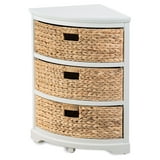 Hampton Meadows White Wooden Furniture: 3 Tier X-Side Corner Table with ...