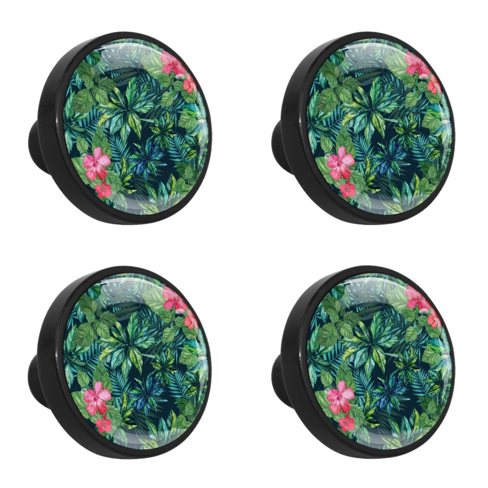 4 Pcs Hibiscus Flowers Knobs for Kitchen Cabinet Cupboard Dresser ...