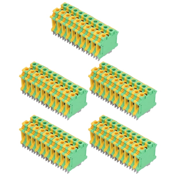 Flame Retardant Ground Terminal,50Pcs DIN Rail Mount Channel Rail ...