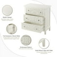 COZAYH Farmhouse 3-Drawer Nightstand, White-Washed End Table for Small ...