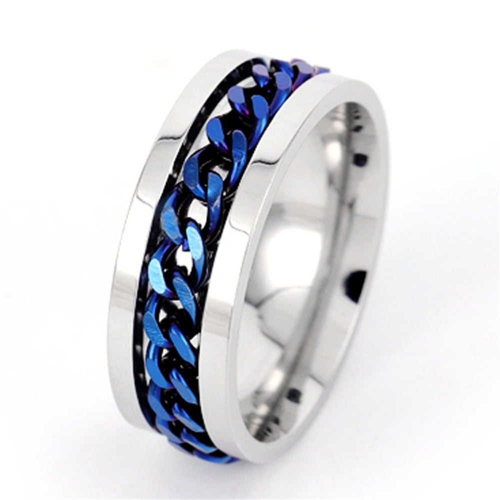 TINGN Intertwine 8mm Spinner Ring Stainless Steel Fidget Ring Anxiety ...