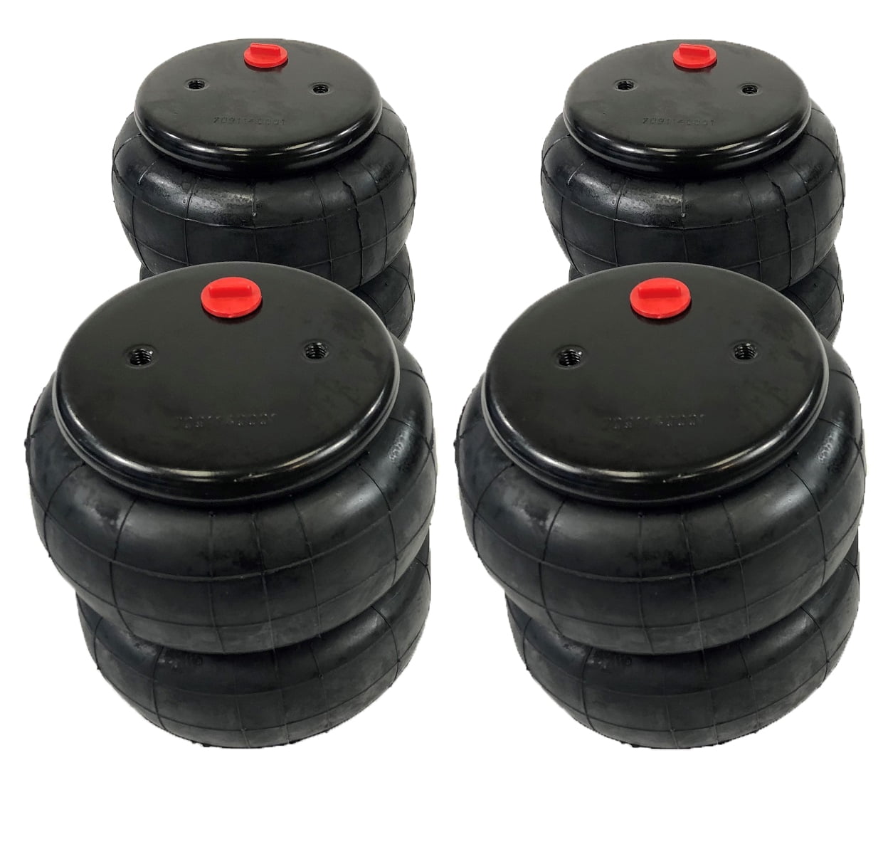 (four) Universal Air Spring Bags Heavy Duty Standard 2500 Lbs 1/2NPT ...
