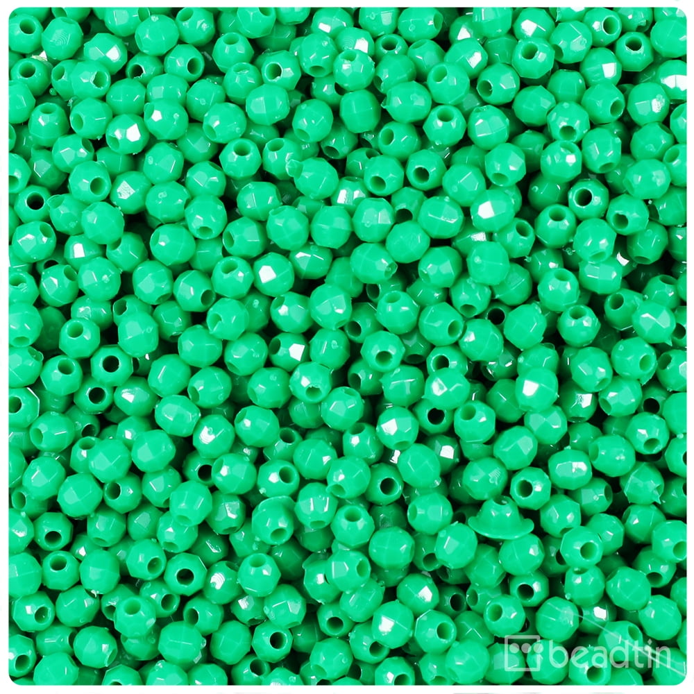 BeadTin Green Opaque 4mm Faceted Round Craft Beads (1350pcs) - Walmart.com