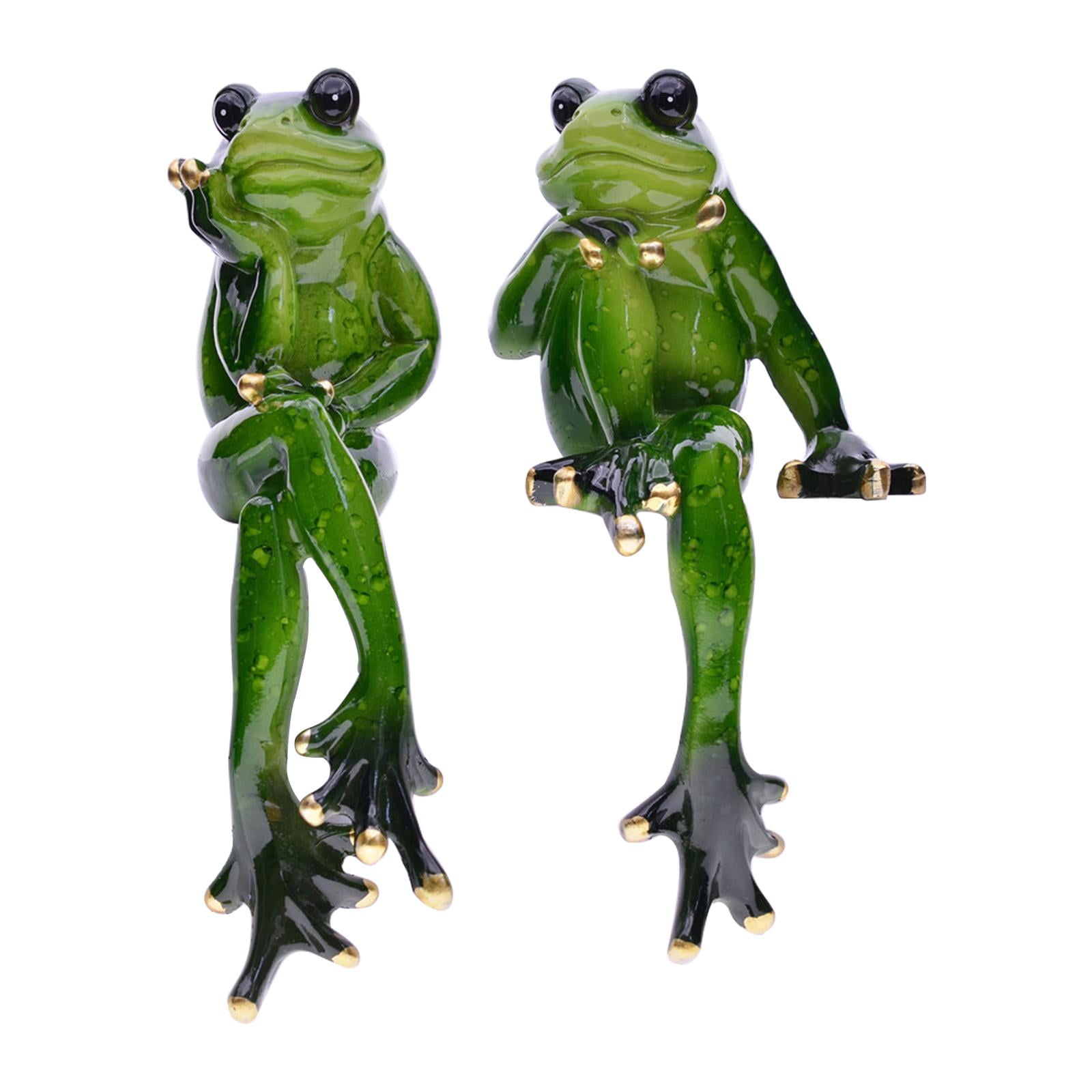 2 Frog Figurine, Animal Collectable Sculpture Modern Ornament Creative ...