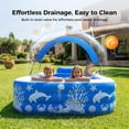 Inflatable Pool with Canopy, Family Size Swimming Pool Thickened Kiddie ...