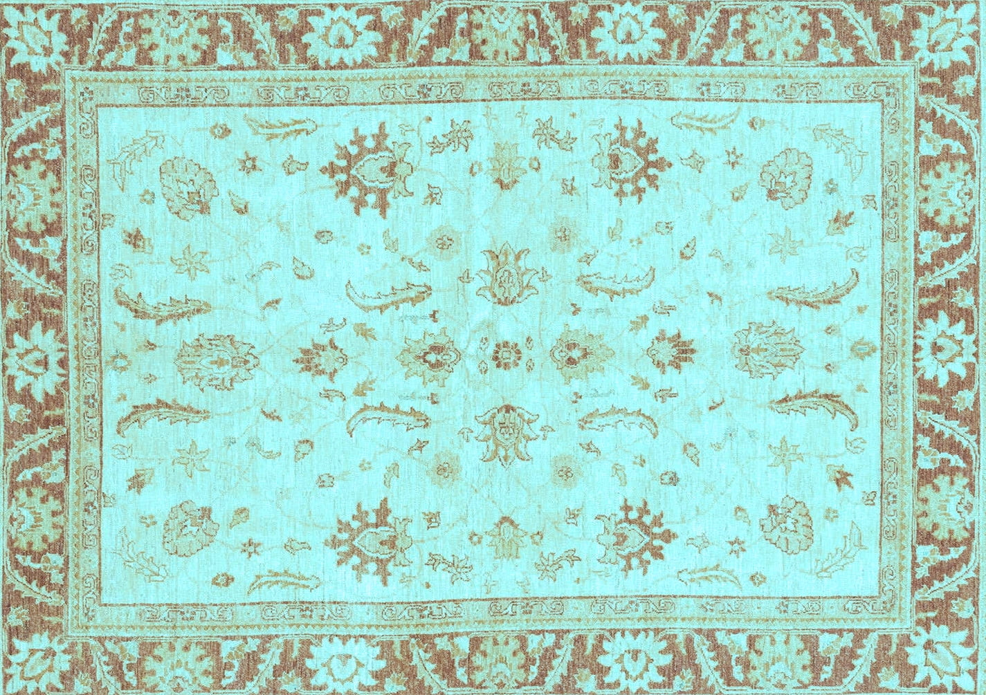 Ahgly Company Indoor Rectangle Oriental Light Blue Modern Area Rugs, 2 ...