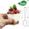 BagDream 50-Pack 5oz Small Disposable Square Parfait Cups with Spoons ...