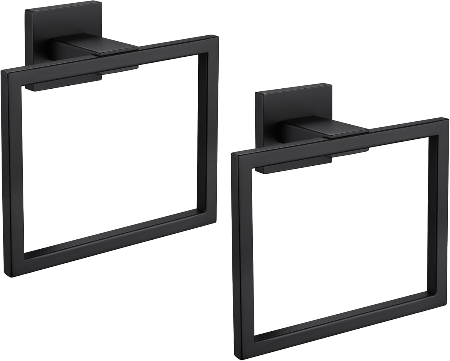 SHIBA-Hand Towel Rings for Bathroom Wall Mount Matte Black Square Hand Towel Holder Command ...