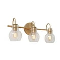 LNC 3-Light Gold Round Clear Glass Shade Modern Bathroom Vanity ...