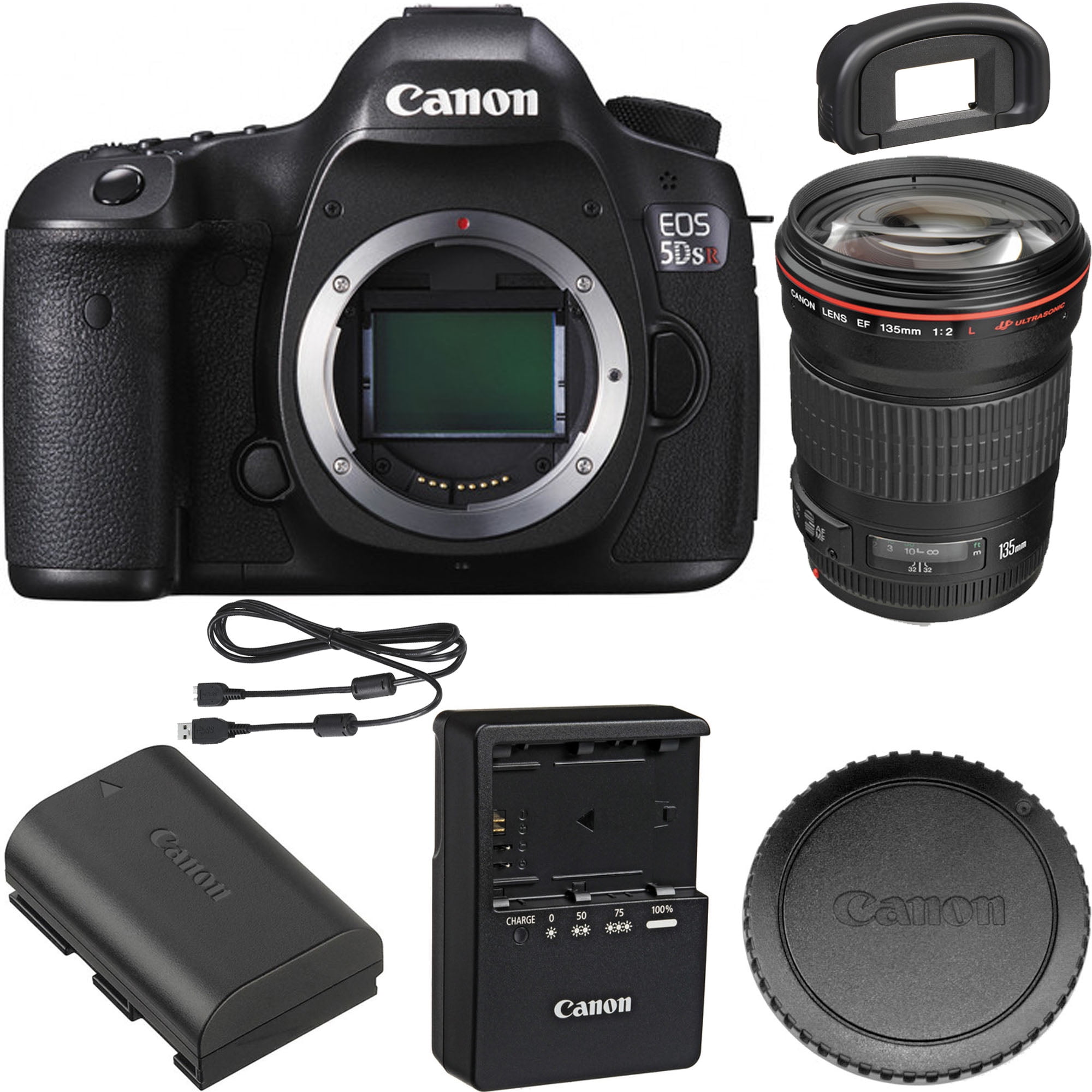 Canon EOS 5DS R DSLR Camera Body with EF 135mm f/2L USM Lens - Walmart.com