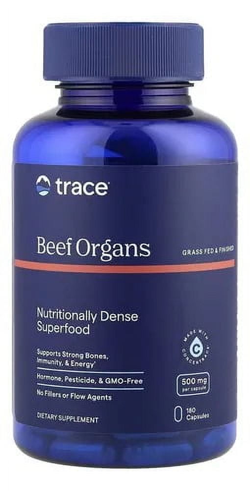TRACE MINERALS BEEF ORGANS HORMONAS 500MG 180 CAPSULAS | Walmart en línea