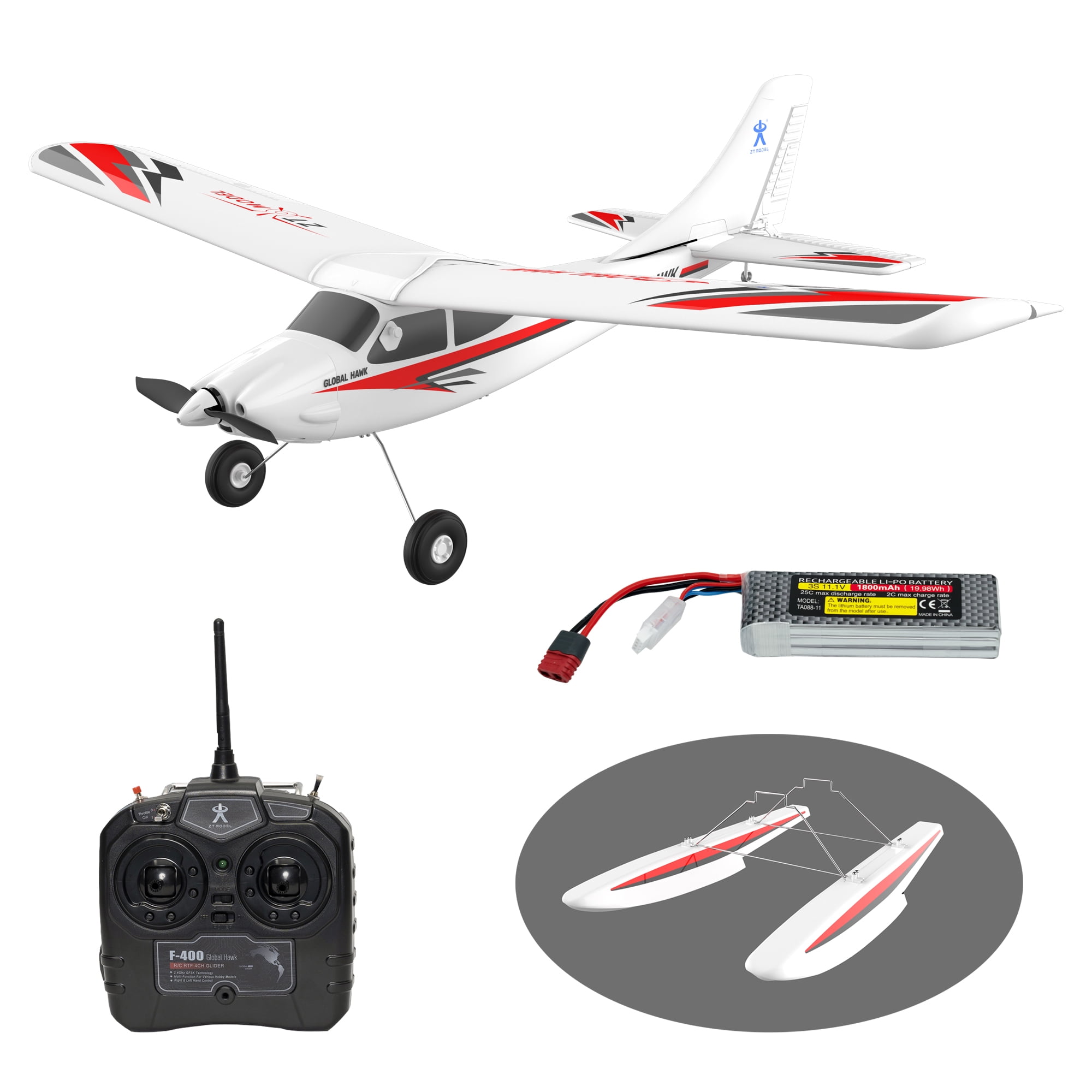 ZT-Model Global Hawk 2.4 GHz RC Seaplane Radio Controlled Trainer ...