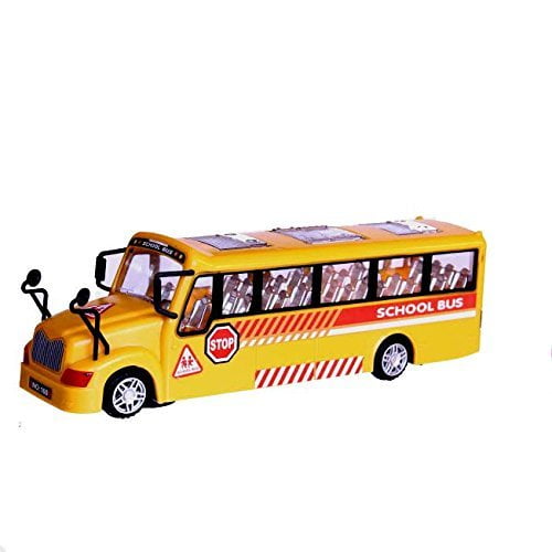 Dazzling Toys Battery Operated Yellow School Bus Toy with 3d Flashing ...
