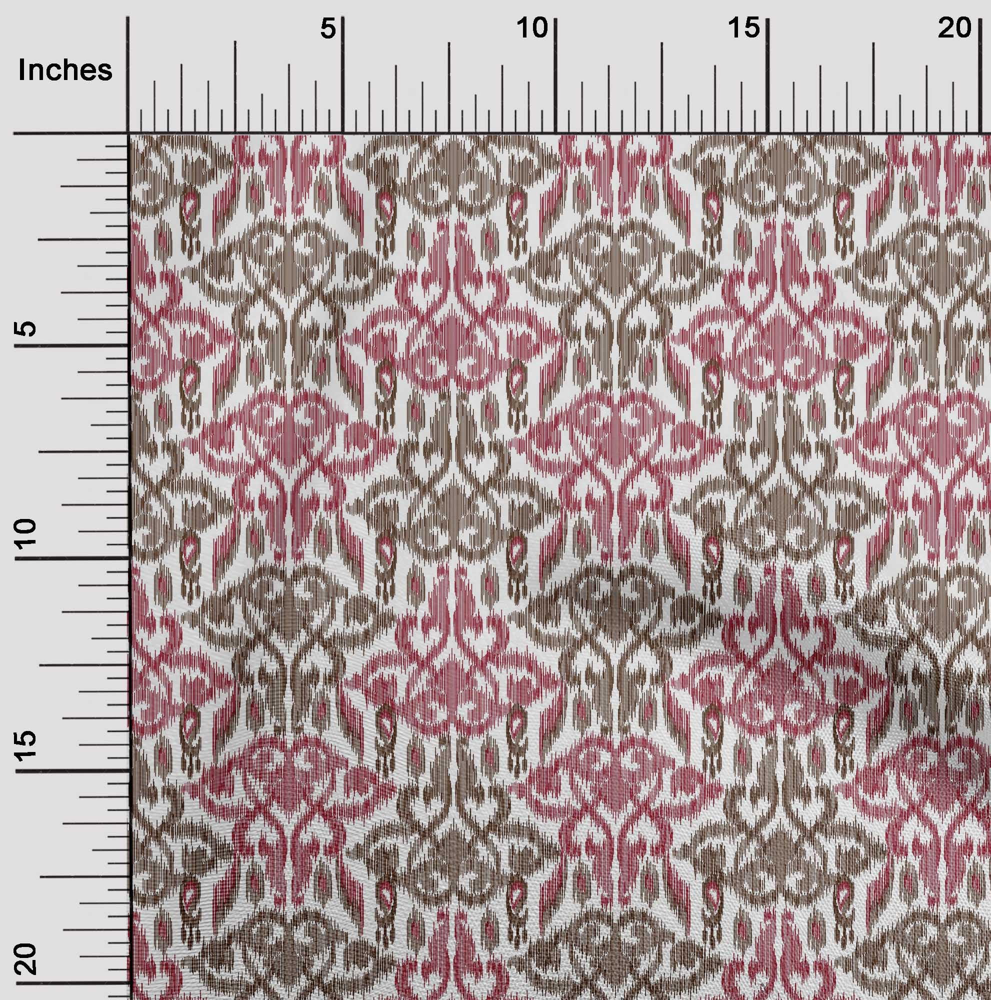 oneOone Silk Tabby Fabric Swirl & Paisley Ikat Print Fabric By Yard 42 ...