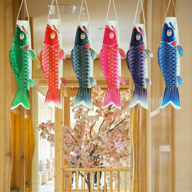 Japanese Carp Windsock Streamer 6 Pieces for Sushi Bar Izakaya Room ...