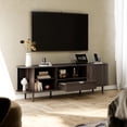 71" Fluted TV Stand with Power Outlet for TVs up to 80", TV Console ...