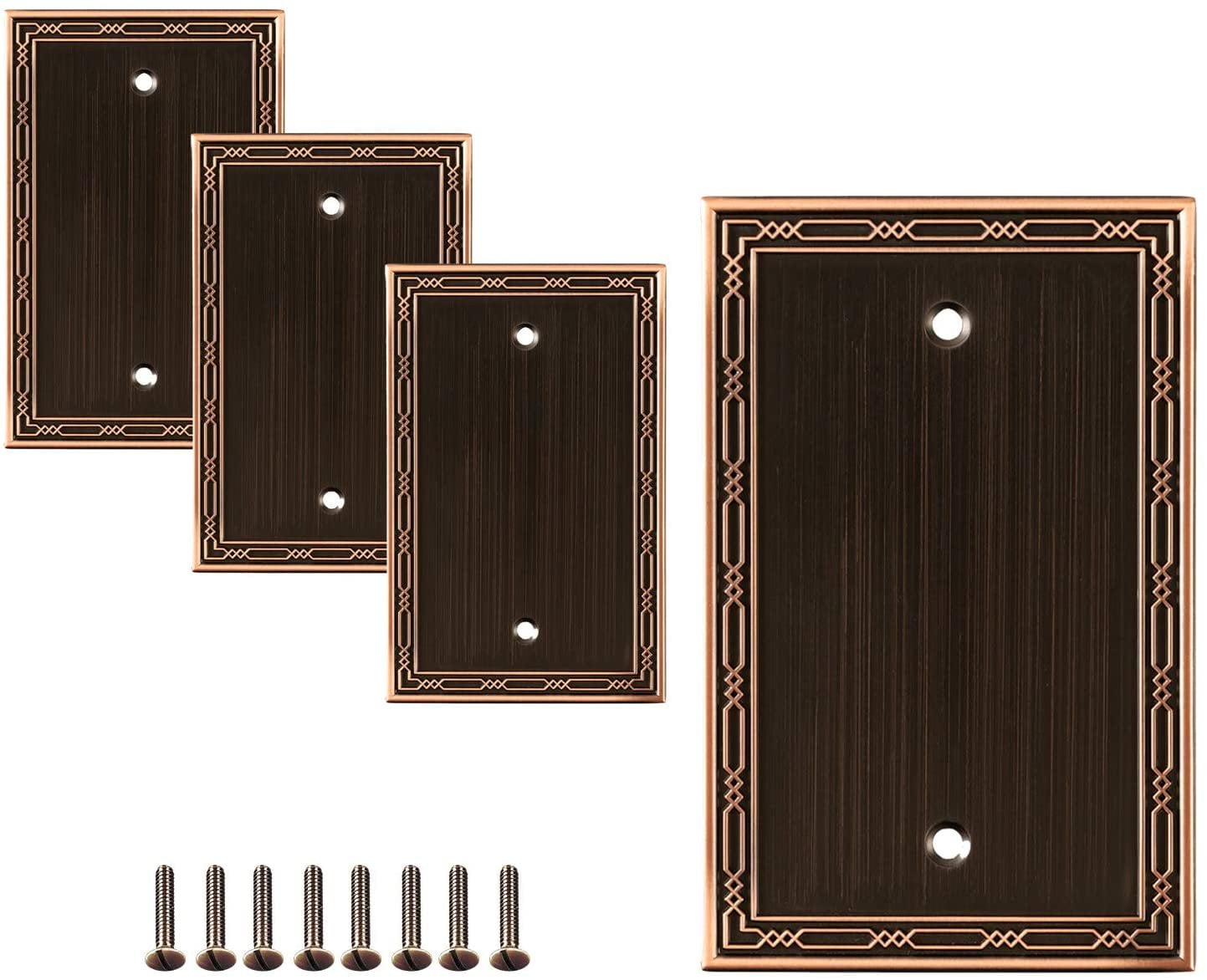 Sleeklighting 4 Pack Decorative Zinc Cast Bronze Outlet Covers | 1 Gang ...