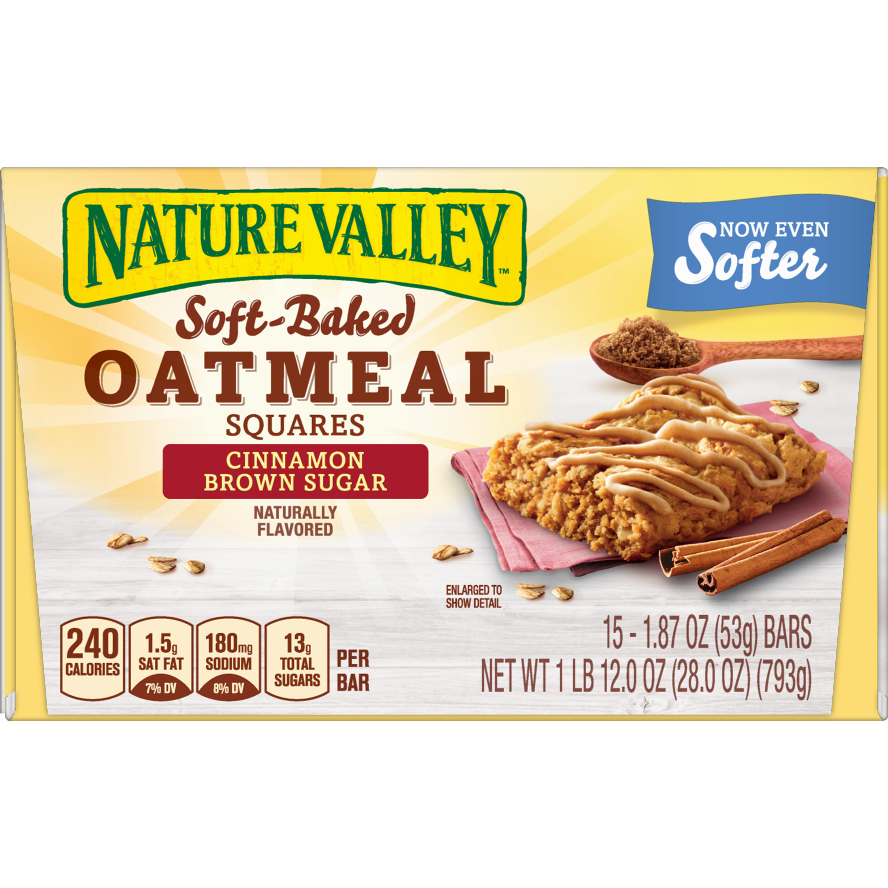 Nature Valley Soft-Baked Oatmeal Squares, Cinnamon Brown Sugar, 15 ct ...