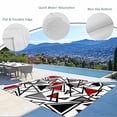 Abstract Lines Outdoor Rug, Black Gray Red Triangle Geometric Modern ...