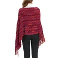 LELINTA Women's Tassel Ponchos Sweater Knitted Irregular Hem Poncho ...