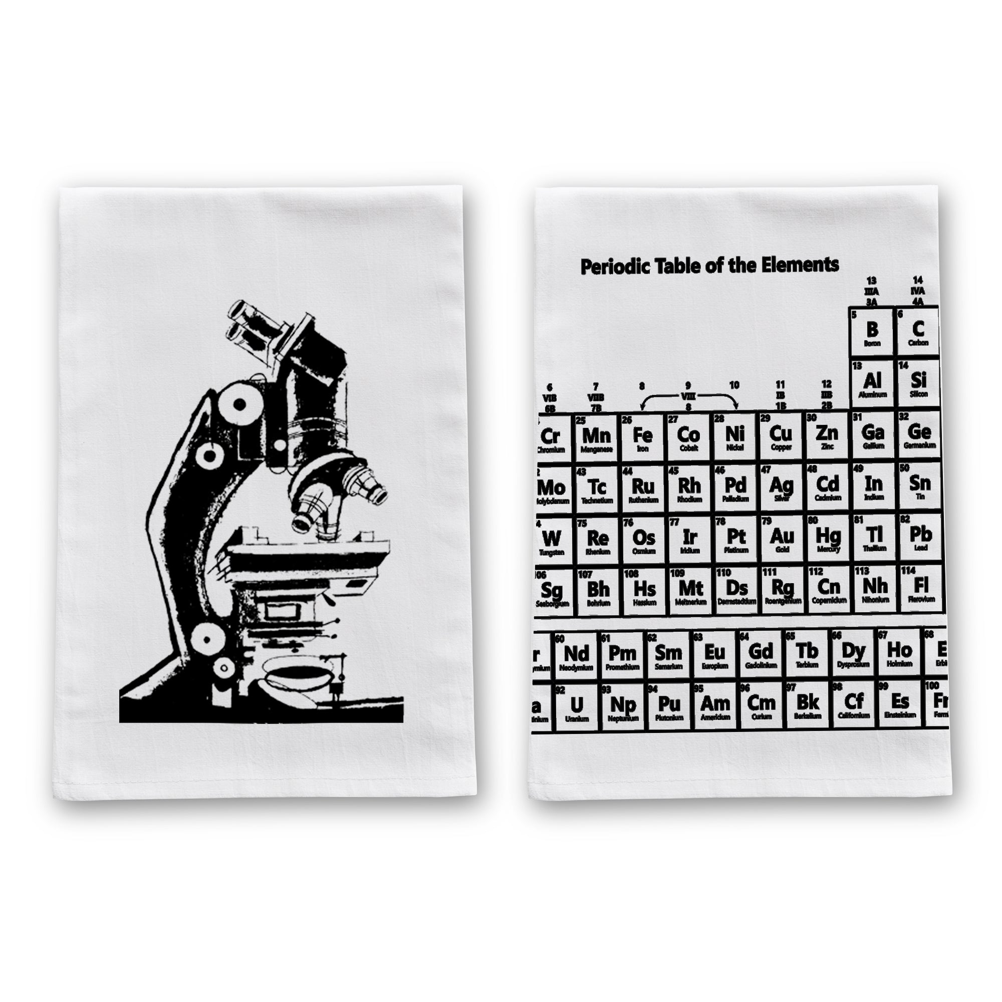 Scientific Microscope & Periodic Table Kitchen Towels - 2 Pack ...