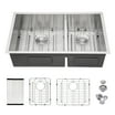 Ruvati RVM5077 Grey Stainless Steel 28 Inch Undermount Double Basin ...