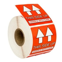 THIS SIDE UP - HANDLE WITH CARE Pre-Printed Labels/Stickers (2" x 2 ...