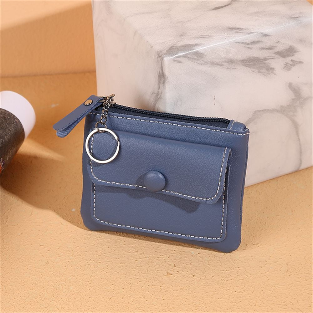 Zipper Pouch Key Chain Pocket Coin Purse Card Holder Wallet Short ...