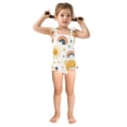 Bear and Sun Rainbow Girls' One-Piece Swimsuit Bowknot Tie Shoulder ...