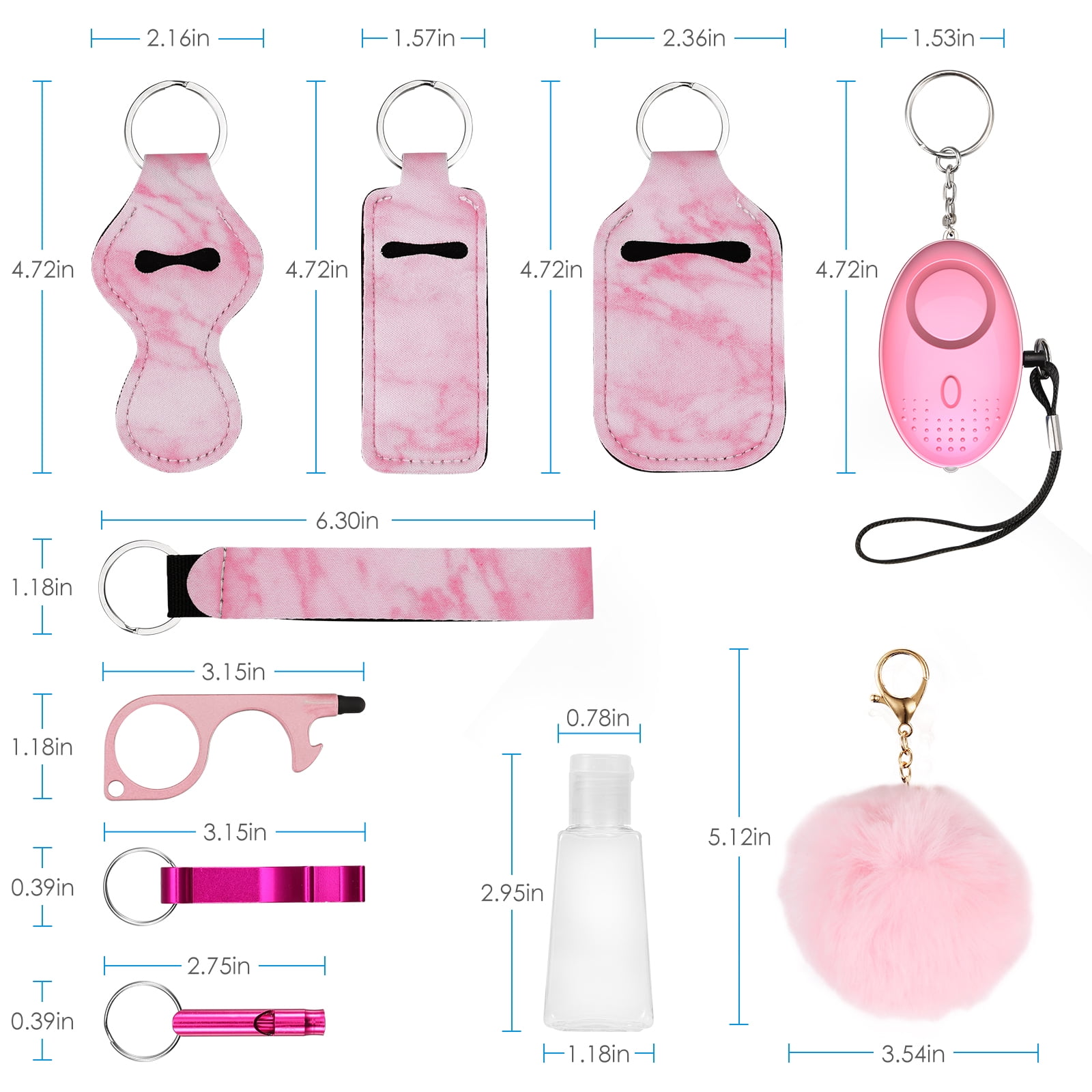 Buy Newest Safety Keychain Set for Women and Kids, 10 Pcs Safety ...