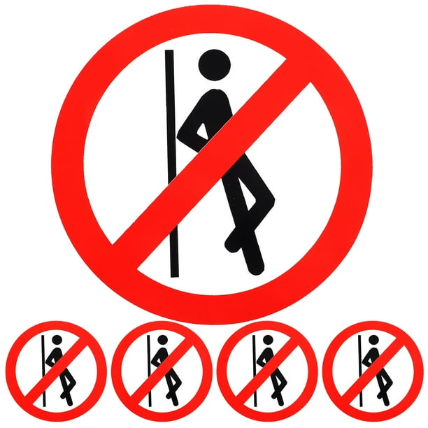 5Pcs No Leaning Sign Stickers Self Adhesive Peel and Stick Warning ...