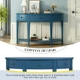 Console Table, U-Shape Modern Curved Sofa Table with 3 Drawers and 1 ...