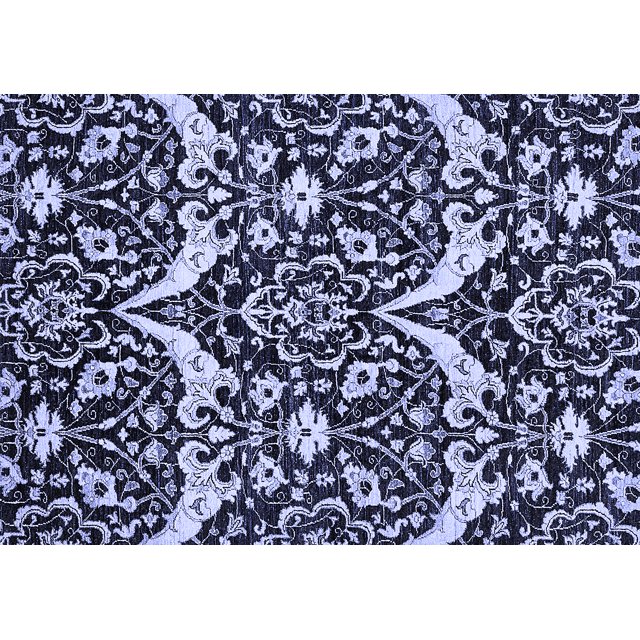 Ahgly Company Machine Washable Indoor Rectangle Abstract Blue Modern ...