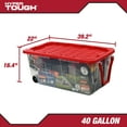 Free Shipping! Hyper Tough 40 Gallon Clear Plastic Wheeled Storage Bin ...