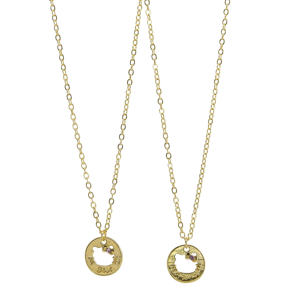 Set de Collares Hello Kitty Best Friends Dorado con Zirconia | Walmart ...