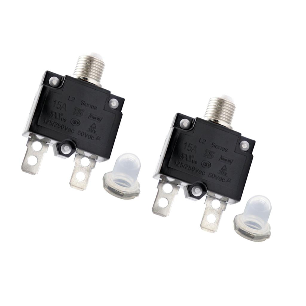 2x 50V DC 5A 10A 15A 20A 30A Interruptor de Sobrecarga Térmica Macarena ...