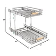 2-Tier Pull Out Cabinet Organizer, Chrome, 15"W x 21"D, For Kitchen ...