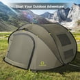 QOMOTOP 4-Person Instant Camp Tent, Automatic Set Up, Family Size, Waterproof, Easy Ventilation ...