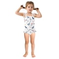 Birds and Branches Pattern Girls' One-Piece Swimsuit Bowknot Tie ...